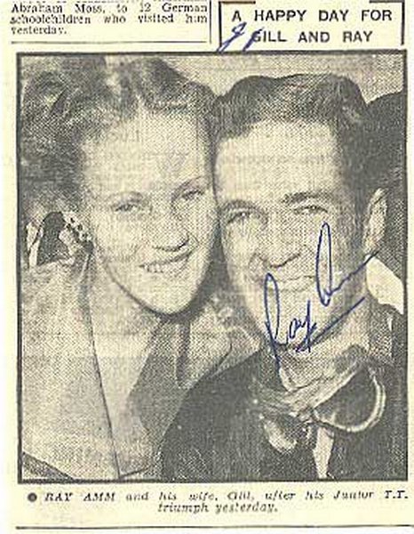 Ray & Gill Amm After His Junior TT Win Photo Preview - iomtt.com: The ...