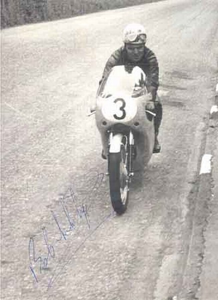 Bob Mac retires the 250 Honda-4 just past Sulby X-roads in the 1961 ...